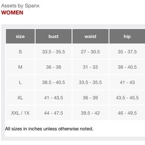 spanx leather look leggings sizing chart